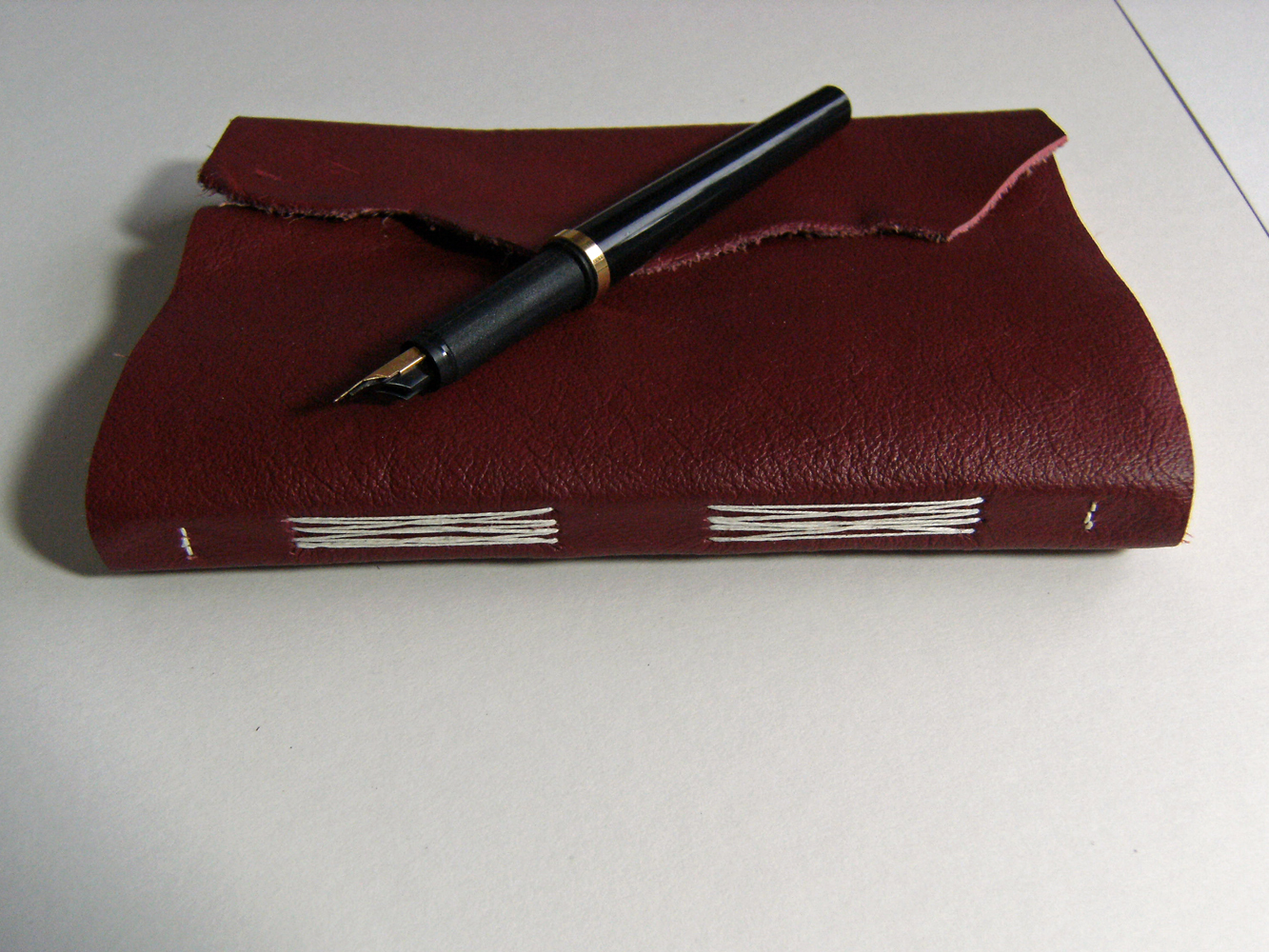 Red Leather Journal, Longstitch Notebook - Hand Bound Leather Journal ...